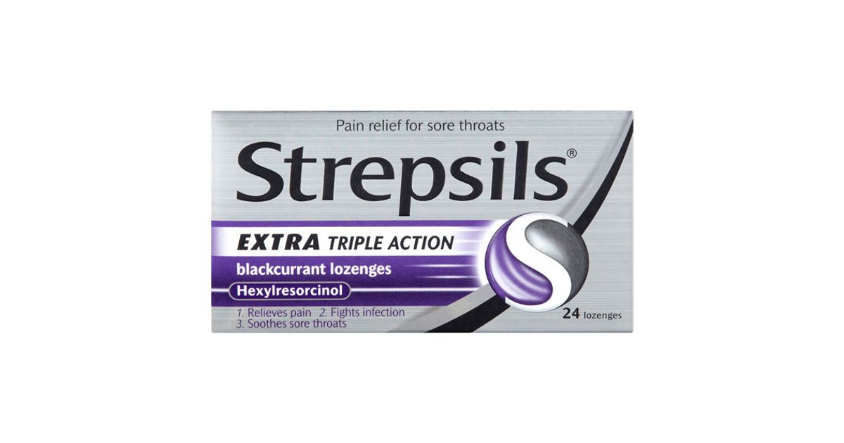 Strepsils Lozenges Extra Strength Blackcurrant Pack of 24
