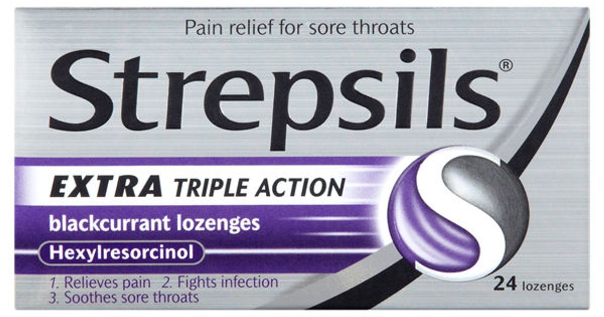 Strepsils Lozenges Extra Strength Blackcurrant Pack of 24