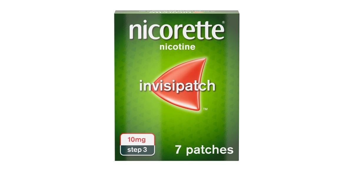 Nicorette® Step 3 Invisi 10mg Patch, 7 Nicotine Patches (Stop Smoking Aid)