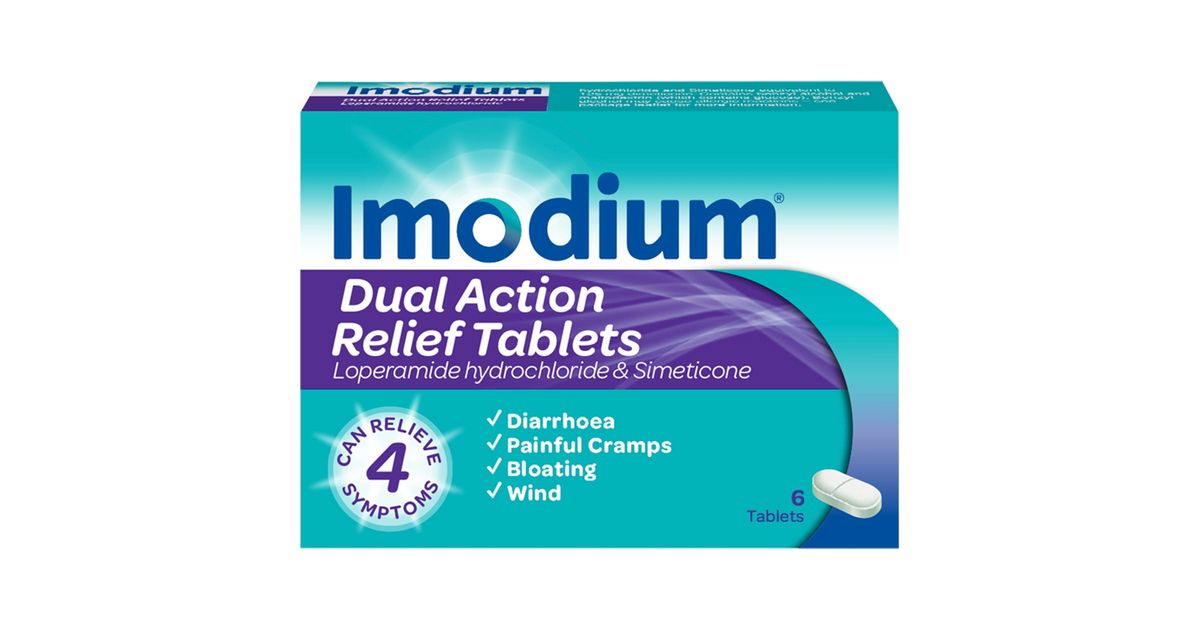 Imodium Dual Action Relief Tablets Pack of 6