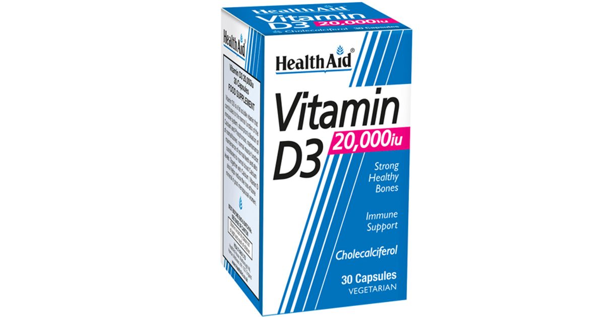 HealthAid Vitamin D3 20,000iu Vegicaps 30 Capsules