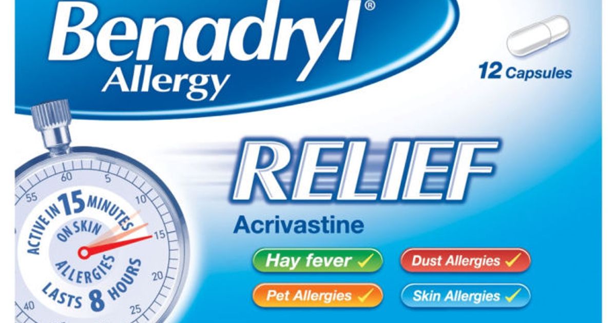 Benadryl Allergy Relief 8mg Capsules Pack of 12
