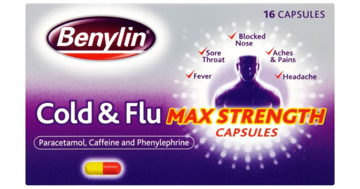 Benylin Cold & Flu Max Strength Capsules Pack of 16
