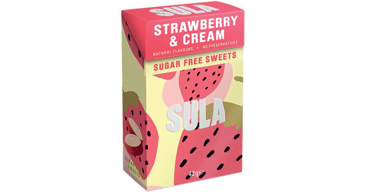 Sula Sugar Free Sweets Strawberry & Cream 42g
