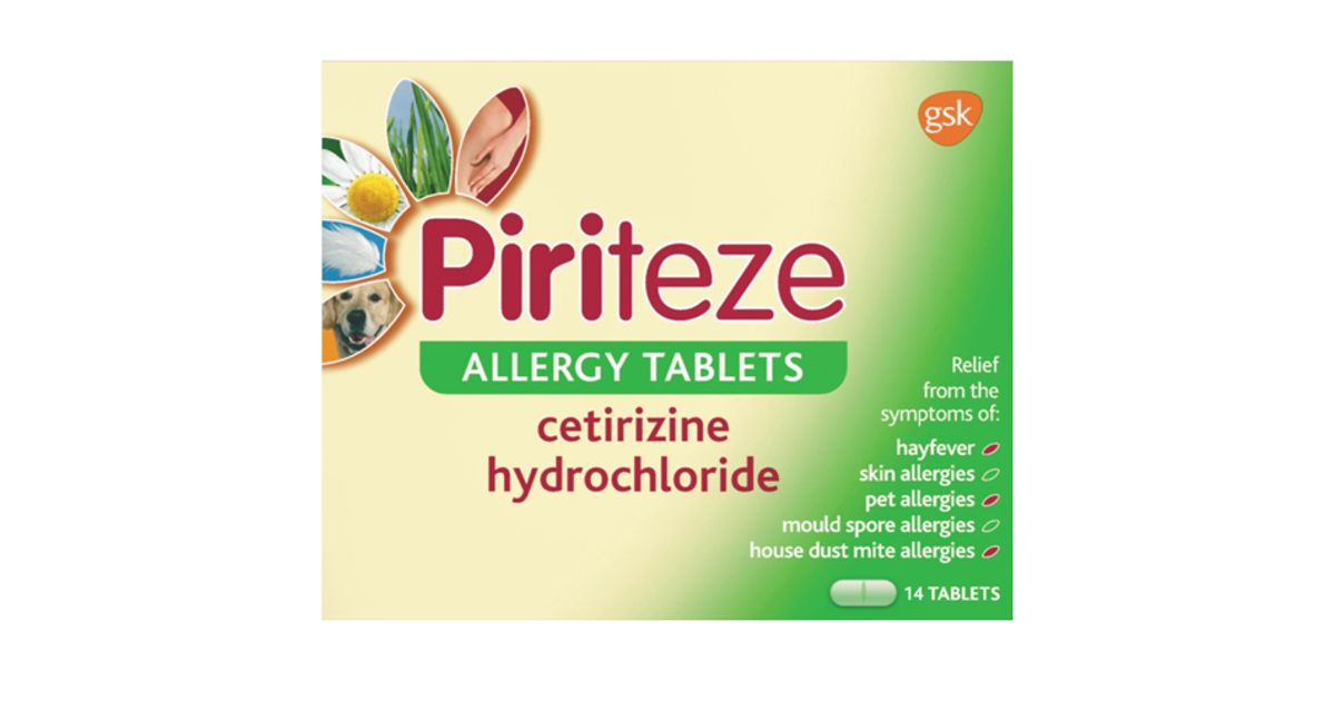 Piriteze Allergy Tablets One-a-day Pack of 14