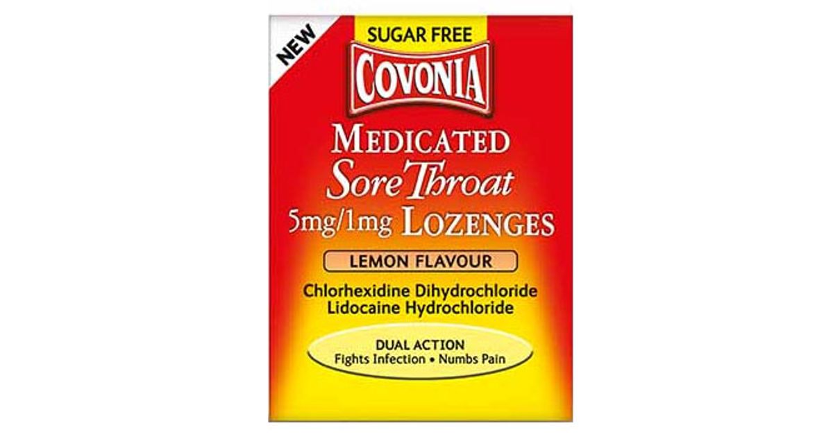 Covonia Medicated Sore Throat Lozenges Lemon Pack of 36