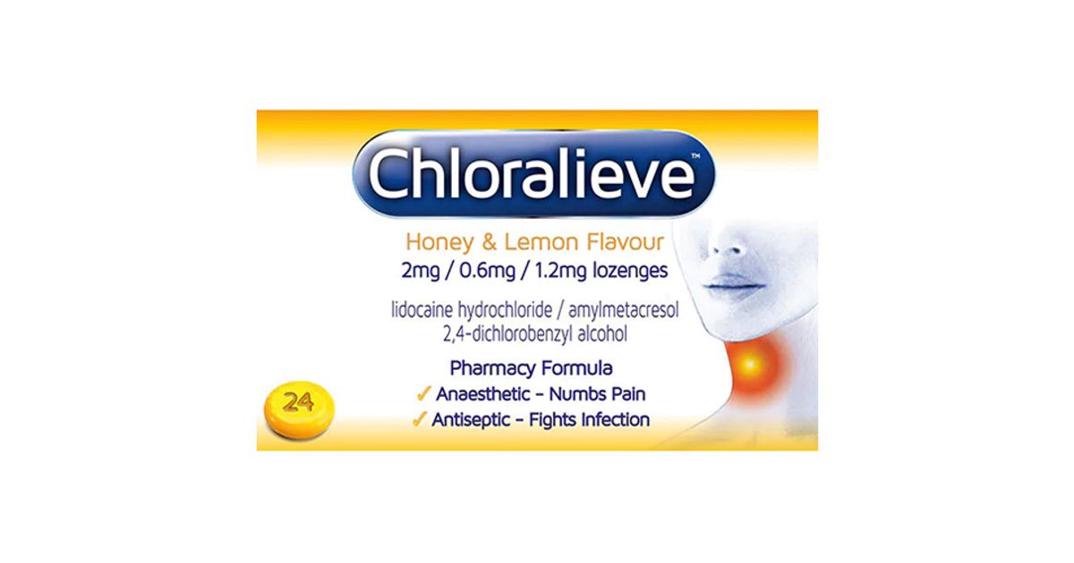 Chloralieve Honey & Lemon Lozenges Pack of 24