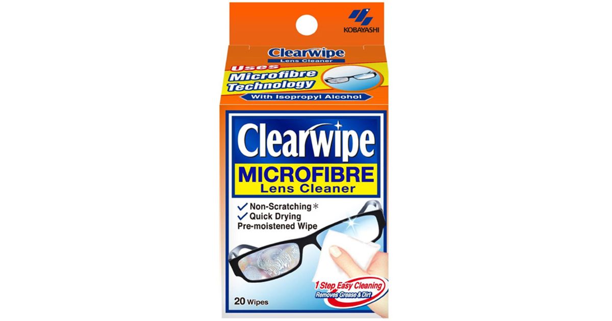 Clearwipe Microfibre Lens Cleaner Wipes Pack of 20