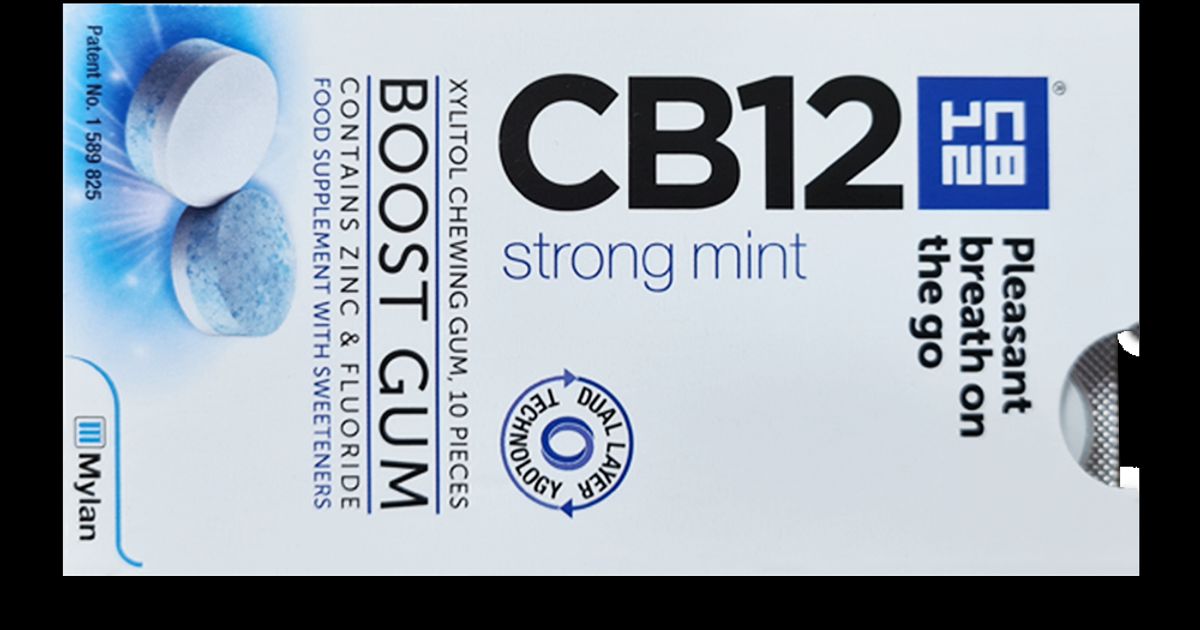 CB12 Boost Strong Mint Chewing Gum Pack of 10